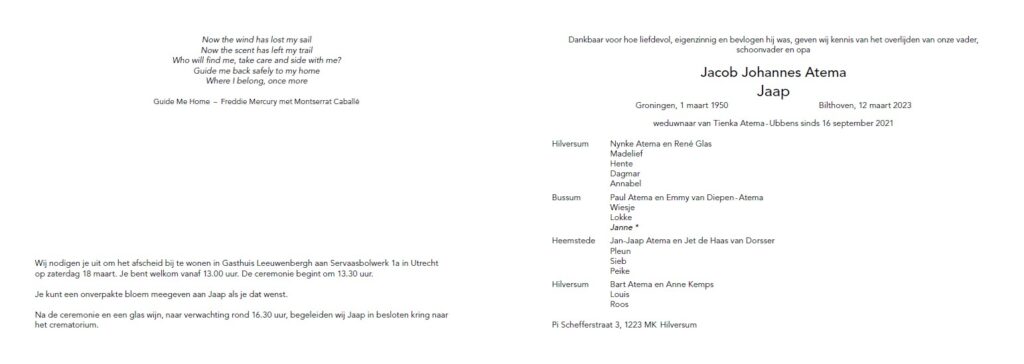 In memoriam Jaap Atema - Nederlandse Soloklasse Organisatie